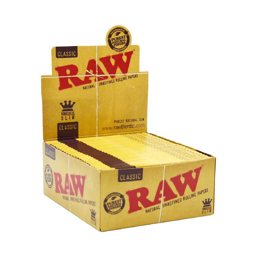 Raw Classic Kingsize Slim Papers Box Of 50 The Juicyjoint