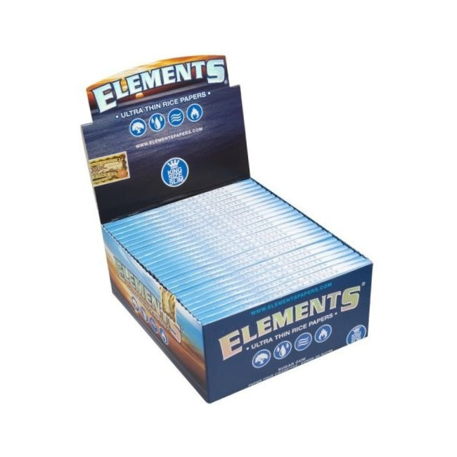 Elements - Kingsize Slim Ultra Thin - Rice Rolling Papers - Box of 50 ...