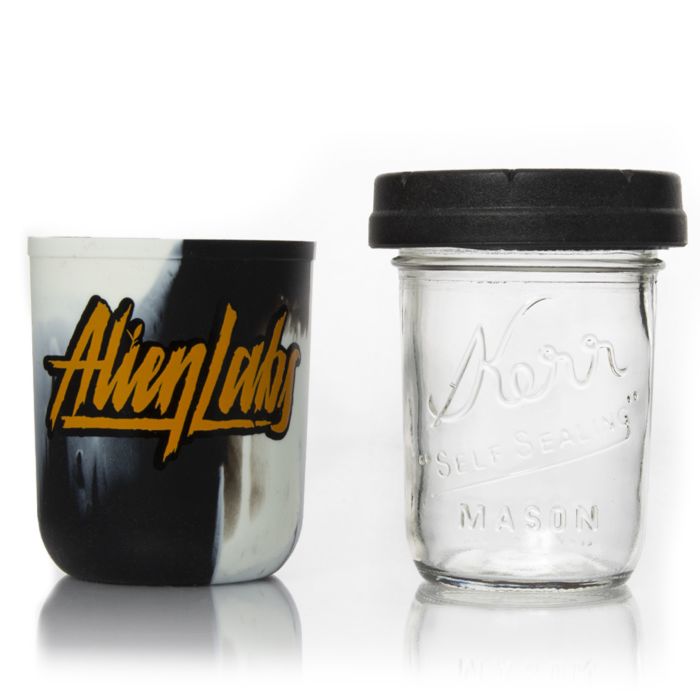 Alien Labs - Zebra - RE:STASH Silicone & Glass Jar - 1/2oz Capacity ...