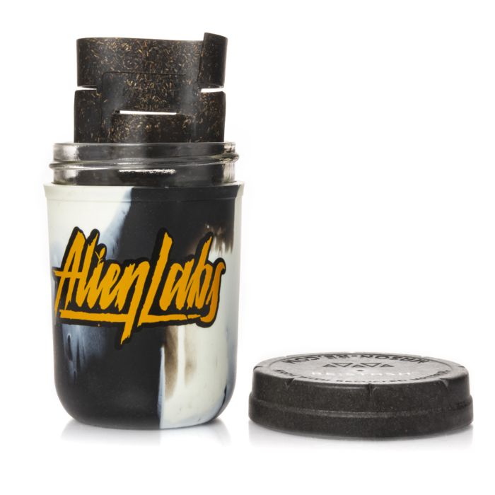 Alien Labs - Zebra - RE:STASH Silicone & Glass Jar - 1/2oz Capacity ...